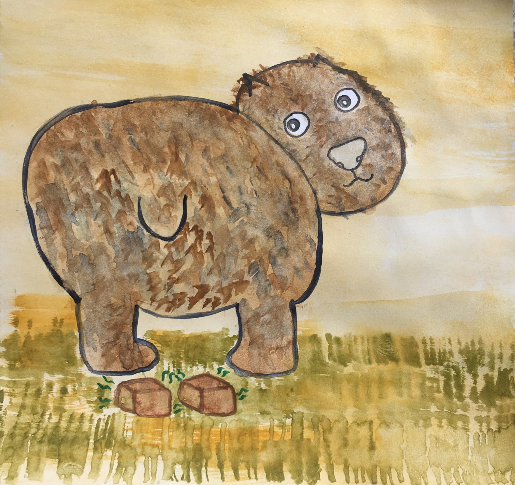Sunday Sketch: Wombat Poo
